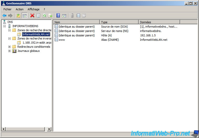 Créer un serveur DNS sous Windows Server 2008 - Windows Server - Tutoriels - InformatiWeb Pro